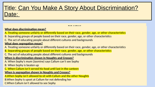 The Sneetches Discrimination Story Creation | Teaching Resources