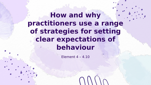 Element 4 - Behaviour | Teaching Resources