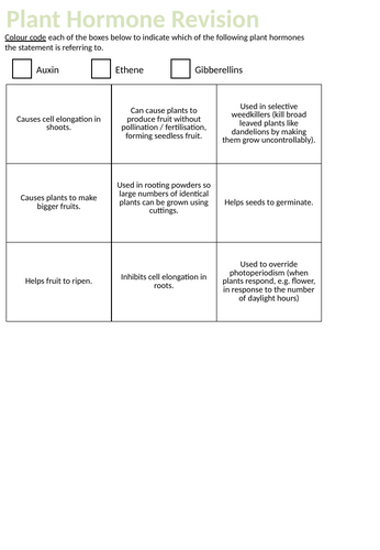 Plant Hormone Revision | Teaching Resources