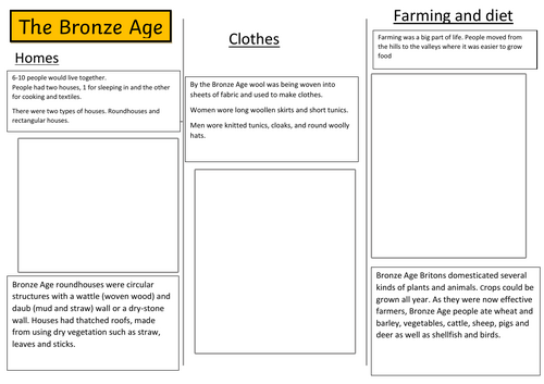 Lesson 1 - understand and learn about Bronze Age settlements ...