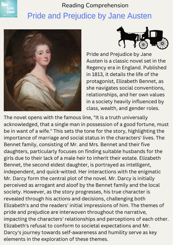 Pride and Prejudice by Jane Austen – Reading Comprehension | Teaching ...