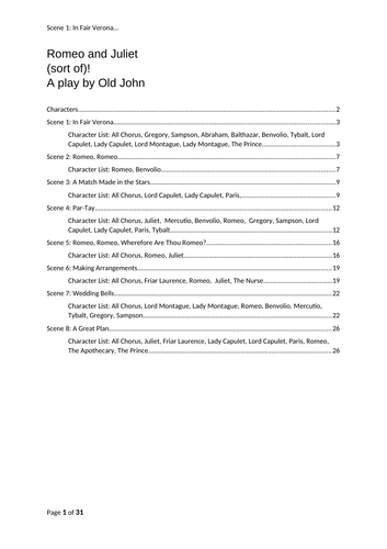 Romeo and Juliet KS2 End Of Year Play | Teaching Resources