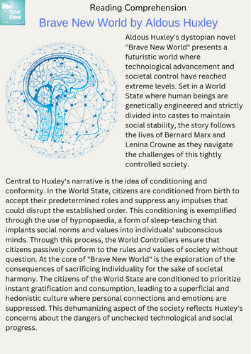 Brave New World by Aldous Huxley – Reading Comprehension | Teaching ...