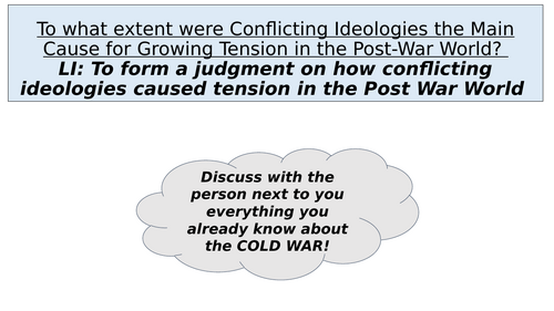 Cold War AQA 2R - Origins of the Cold War | Teaching Resources