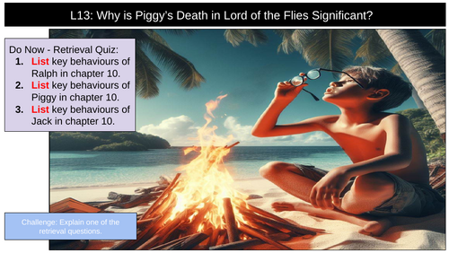 Lord of the Flies Piggy Death | Teaching Resources
