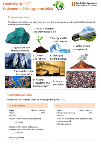 IGCSE Environmental Management [Chapter 3 - Past Paper Booklet ... IGCSE Environmental Management [Chapter 3 - Past Paper Booklet ...