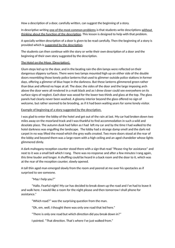 How a description of a door, carefully written, can suggest the ...