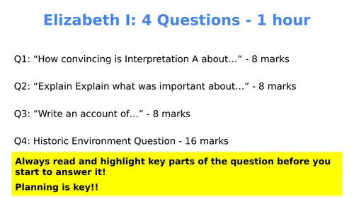 AQA Elizabeth - How to answer... | Teaching Resources