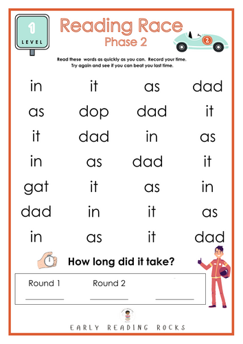 Phase 2 Reading Fluency Grid | Teaching Resources