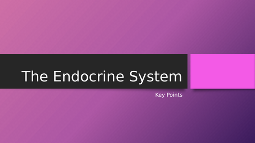 AQA A Biopsychology - The Endocrine System (flipped learning follow up ...