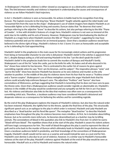 Grade 9 Macbeth Violence Essay | Teaching Resources Grade 9 Macbeth Violence Essay | Teaching Resources