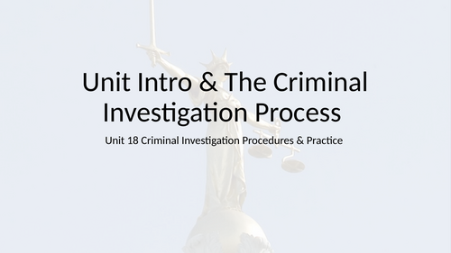 Level 3 Rqf Ups Unit 18 Criminal Investigation Procedures And Practice Loc A Bandc Teaching