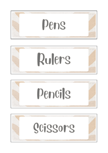 Beige & Gray Classroom Labels | Teaching Resources