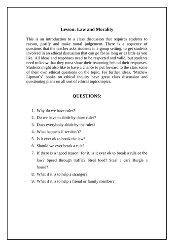 Morality | Teaching Resources