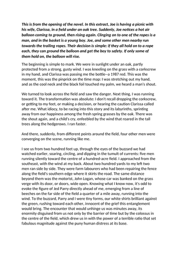 GCSE English Language Paper 1 Enduring Love Opening Scene Analysis ...