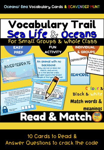 KS2 Ocean Animals Science VOCABULARY TRAIL | Teaching Resources