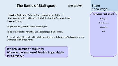 The Battle of Stalingrad | Teaching Resources