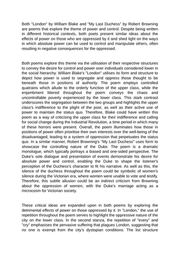 GCSE English Literature: Compare how poets explore ideas about power in ...
