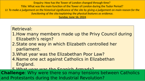 Tower of London - OCR Site Study - Tudors | Teaching Resources