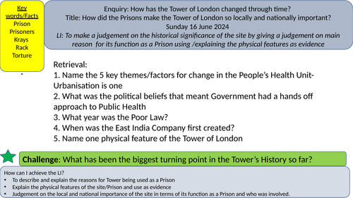 Tower of London - OCR Site Study- Prison (Function of Site) | Teaching ...