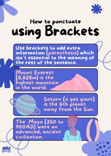 How to punctuate using brackets poster (KS2) | Teaching Resources