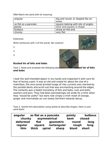 Creative writing: metal box | Teaching Resources