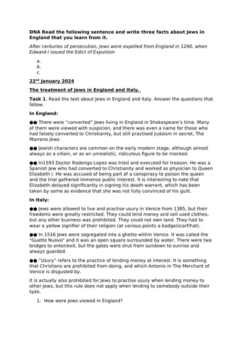 The Merchant of Venice | Teaching Resources