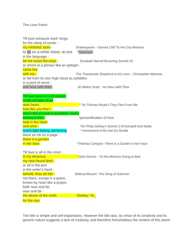 A LEVEL ENGLISH LITERATURE "The Love Poem" by Carol Ann Duffy ...