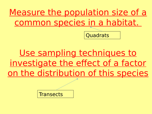 Field Investigations Required Practical (Quadrats&Transects) | Teaching ...