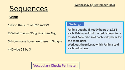 Introduction to sequences | Teaching Resources