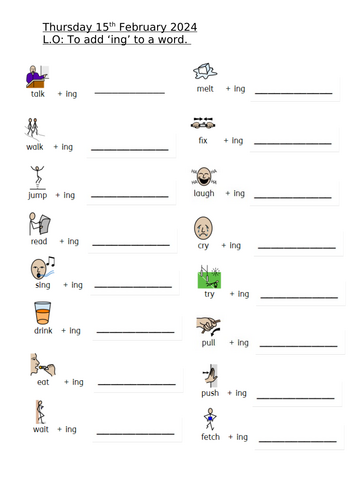 Suffix 'ing' | Teaching Resources