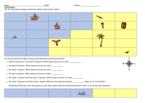 Compass Directions- Pirate Themed | Teaching Resources