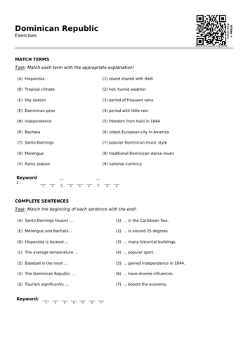 Dominican Republic (Video and Exercises) | Teaching Resources