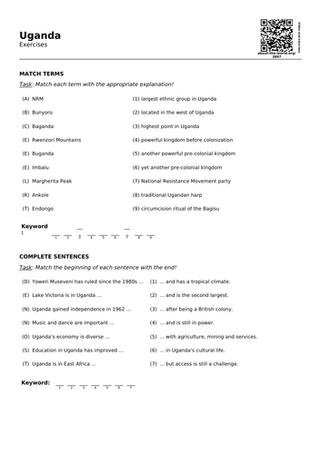 Uganda (Video and Exercises) | Teaching Resources