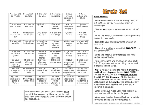 A French game about past holidays | Teaching Resources