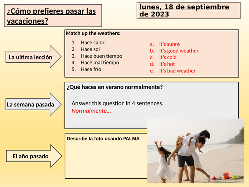 ¿Cómo prefieres pasar las vacaciones? | Teaching Resources