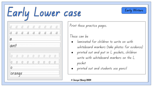 Early Lowercase | Teaching Resources