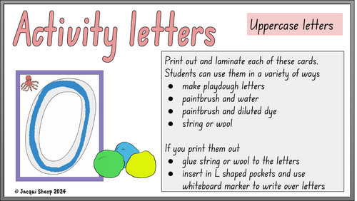 Uppercase Activity Letters | Teaching Resources