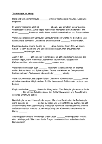 GCSE German: Technologie im Alltag | Teaching Resources