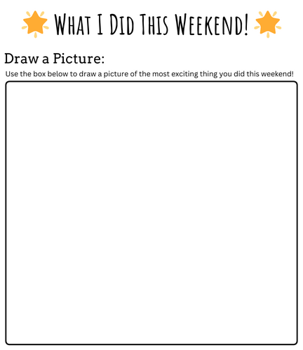 what i did this weekend worksheet - what i did over the weekend ...