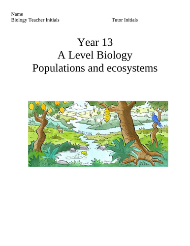 A-Level AQA Biology - Populations in Ecosystems Workbook | Teaching ...