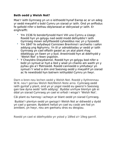 Primary Welsh resources