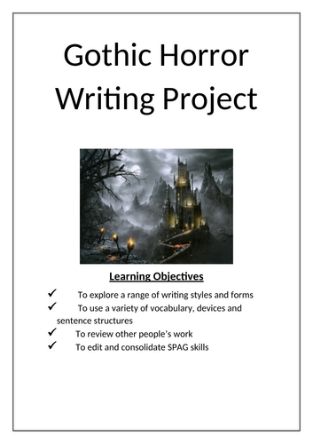 Gothic Horror Writing Project | Teaching Resources