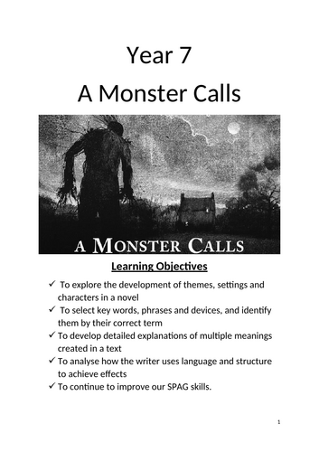 A Monster Calls SOW | Teaching Resources
