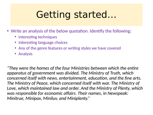 1984, George Orwell - Lesson 5 Julia | Teaching Resources