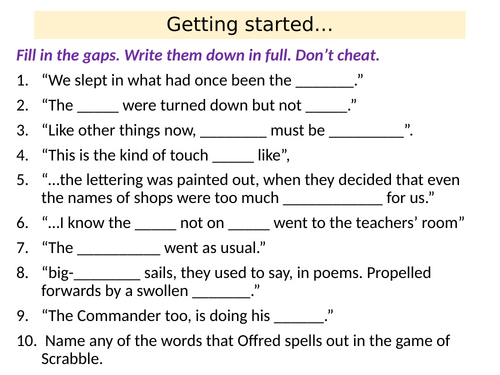 The Handmaid's Tale - Lesson 7 Jezebel's and Moira | Teaching Resources