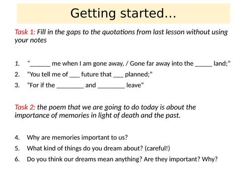 Christina Rossetti, Poem 3: Echo | Teaching Resources