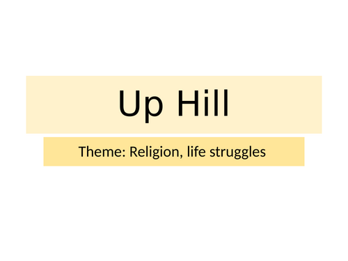 Christina Rossetti, Lesson 11: Up Hill | Teaching Resources