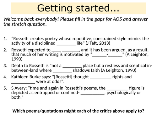 Christina Rossetti, Lesson 14: Soeur Louise De La Misericorde ...