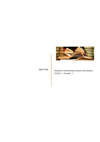 Higher RUAE Revision Booklet | Teaching Resources